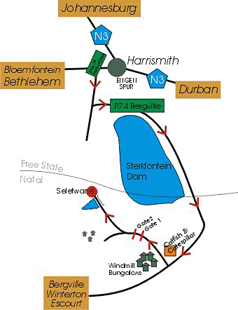 Seletwane Drakensberg Getaway Map
