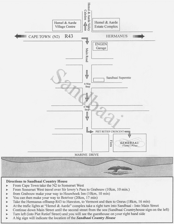 Sandbaai Country House Map
