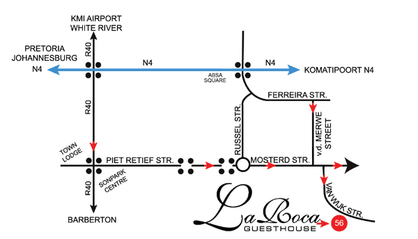 La Roca Guesthouse Map