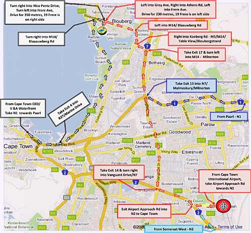 Blue Flamingo B&B Map
